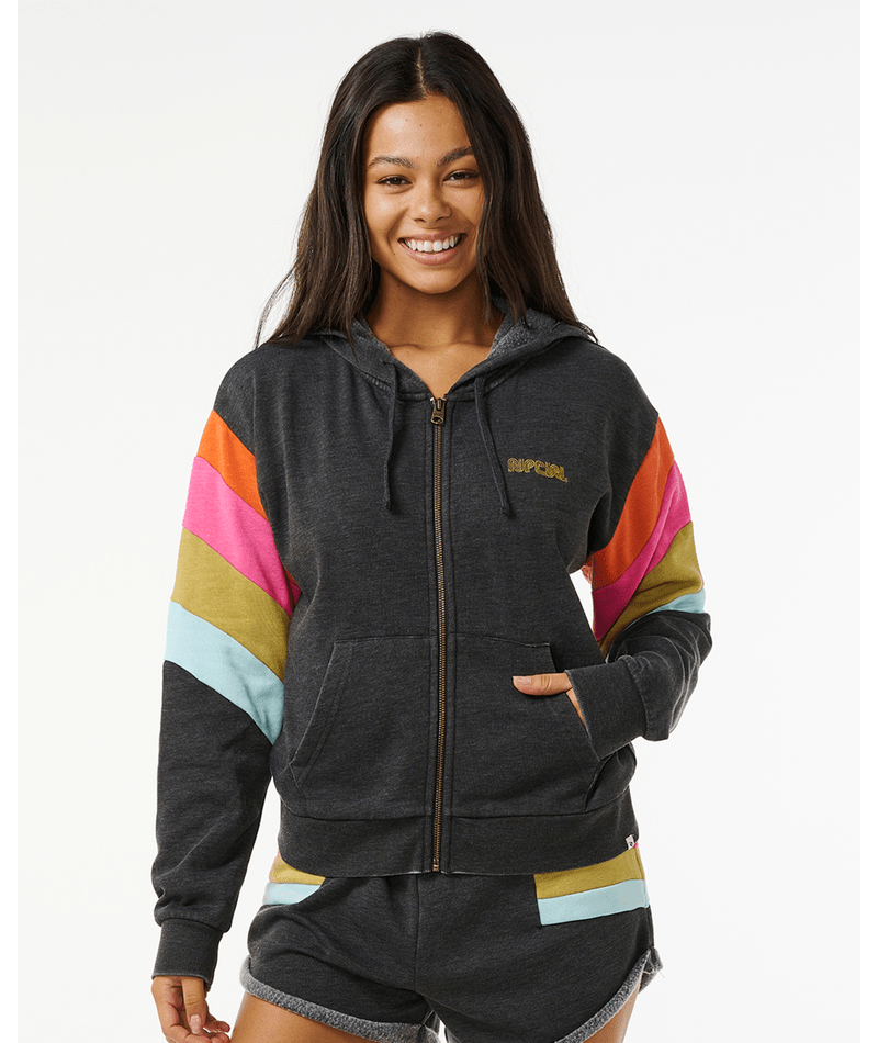 Rip Curl Surf Revival Zip Thru Sweatshirt-Washed Black — REAL Watersports