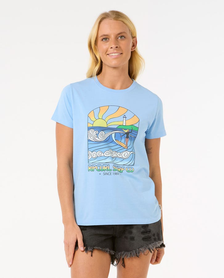 Rip Curl Stringers Standard Tee-Mid Blue — REAL Watersports