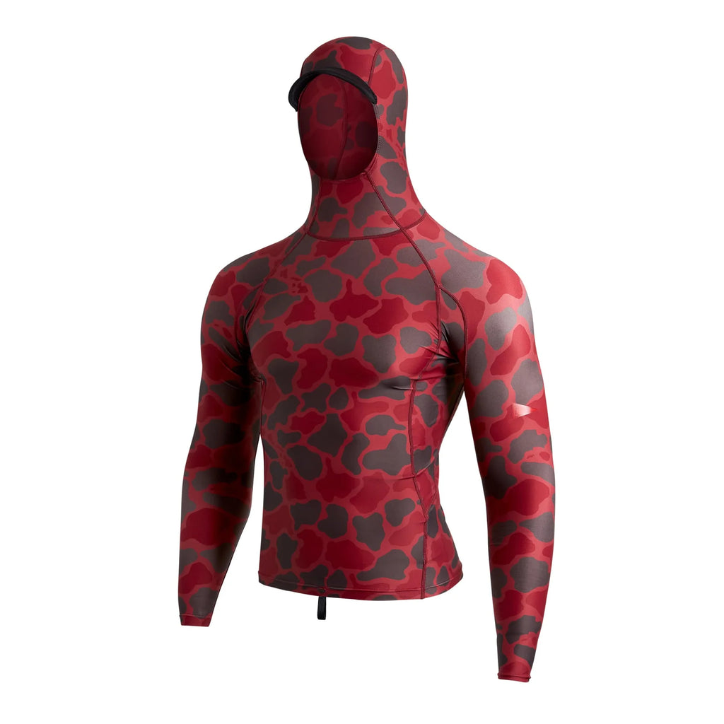 Florence Marine X Standard Issue Camo Hooded Rashguard-Maroon Camo ...