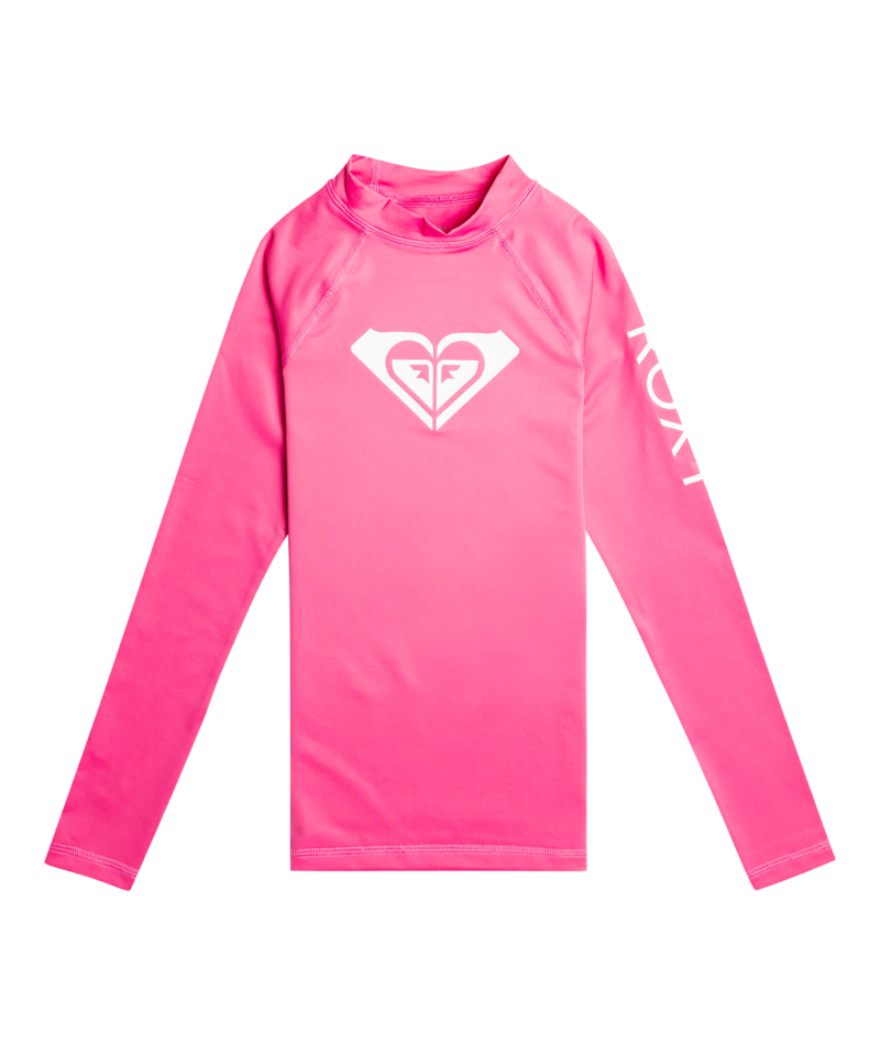 Roxy Girls Whole Hearted L/S Rashguard-Shocking Pink — REAL Watersports