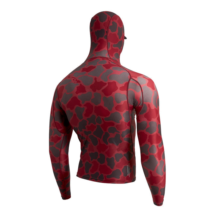 Florence Marine X Standard Issue Camo Hooded Rashguard-Maroon Camo ...