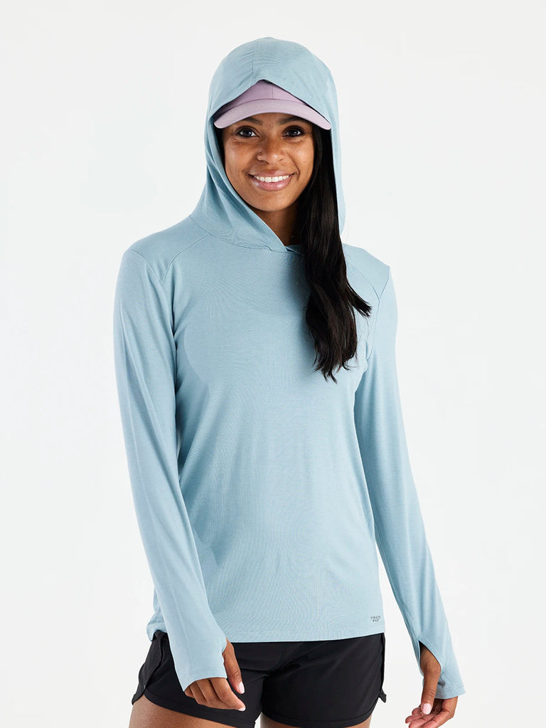Free Fly Bamboo Shade Lightweight Hooded L/S Shirt-Ocean Mist — REAL ...