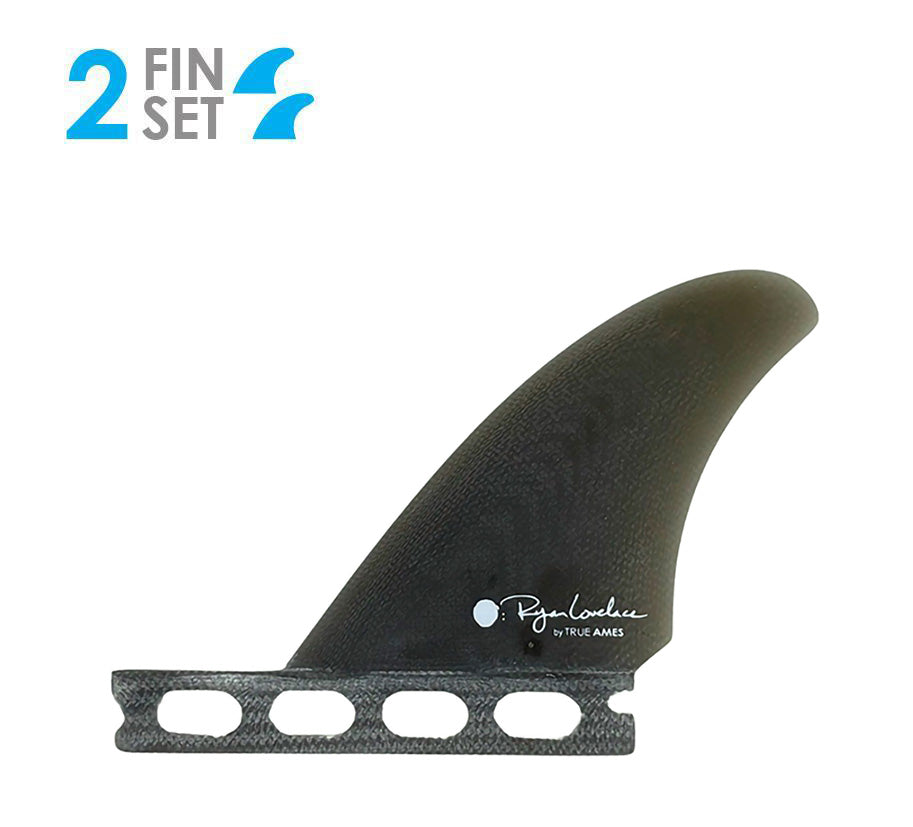 True Ames Lovelace Side Bites Fiberglass Fin Set-Smoke — REAL Watersports