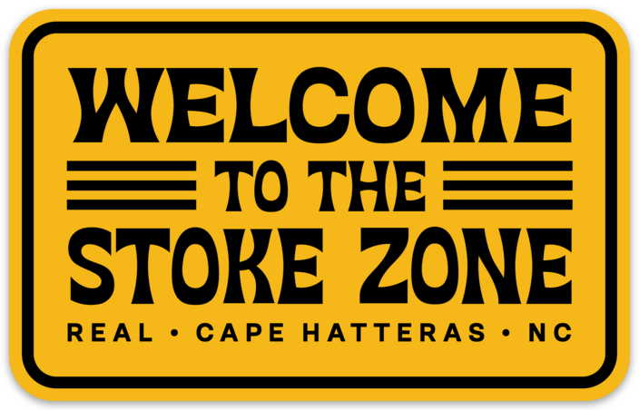 REAL Welcome to the Stoke Zone Sticker-Yellow — REAL Watersports