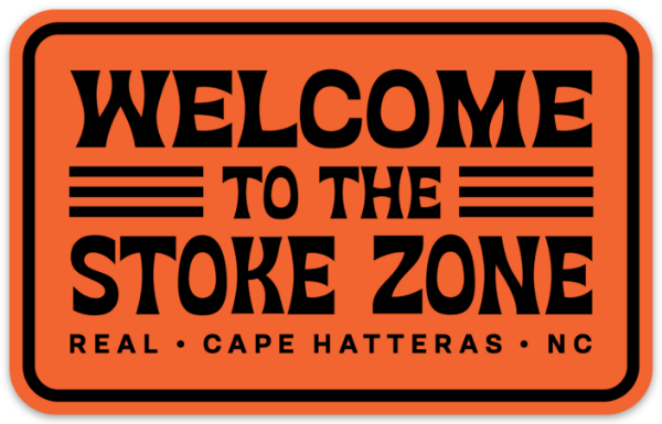 REAL Welcome to the Stoke Zone Sticker-Orange — REAL Watersports
