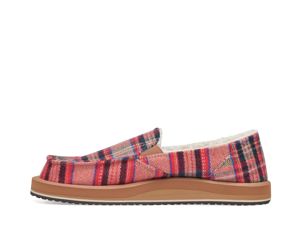 Sanuk Donna ST Plaid Chill Shoe-Red Multi — REAL Watersports