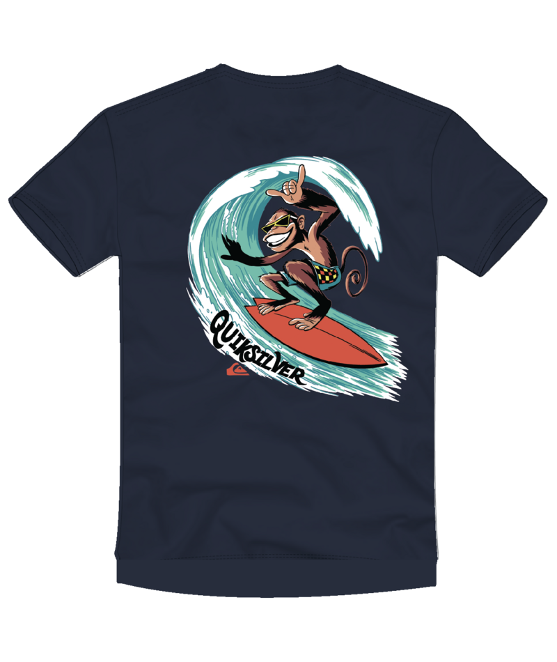 Quiksilver Monkey Wave Boy Tee-Navy Blazer — REAL Watersports