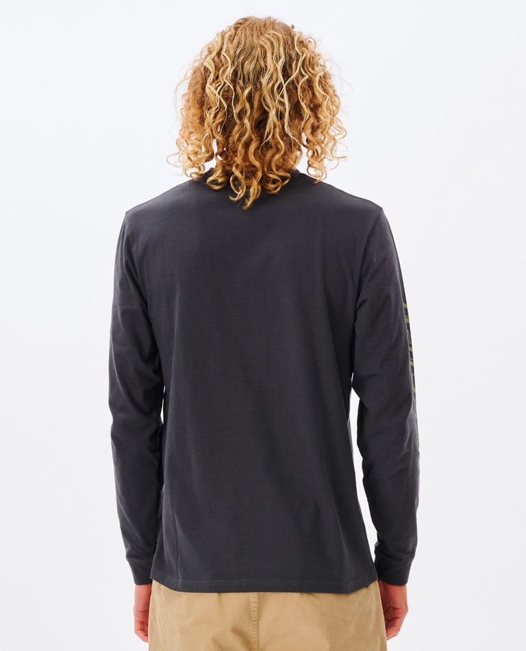 Rip Curl Fade Out Icon L/S Tee-Washed Black/Moss — REAL Watersports